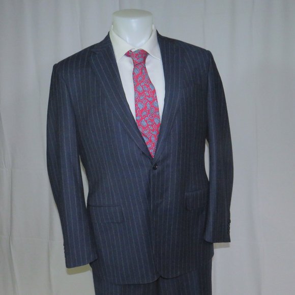 trussini | Suits & Blazers | Trussini Linea Nuova Blue Striped Brushed ...